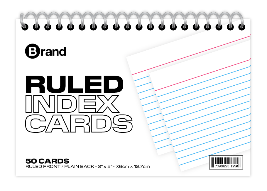 50 Ct. 3" X 5", Spiral Bound White Index Cards Ruled – hrkgroup