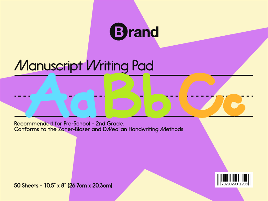 50 ct. 10.5" x 8" Manuscript Writing Pad – hrkgroup